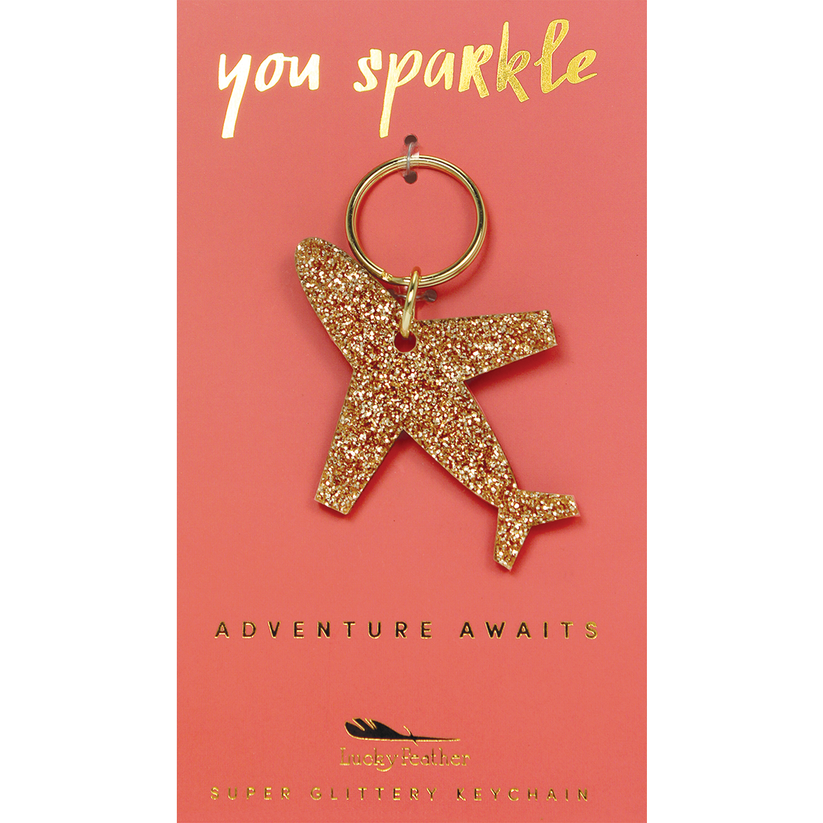 Glitter Keychain - Plane – Lucky Feather
