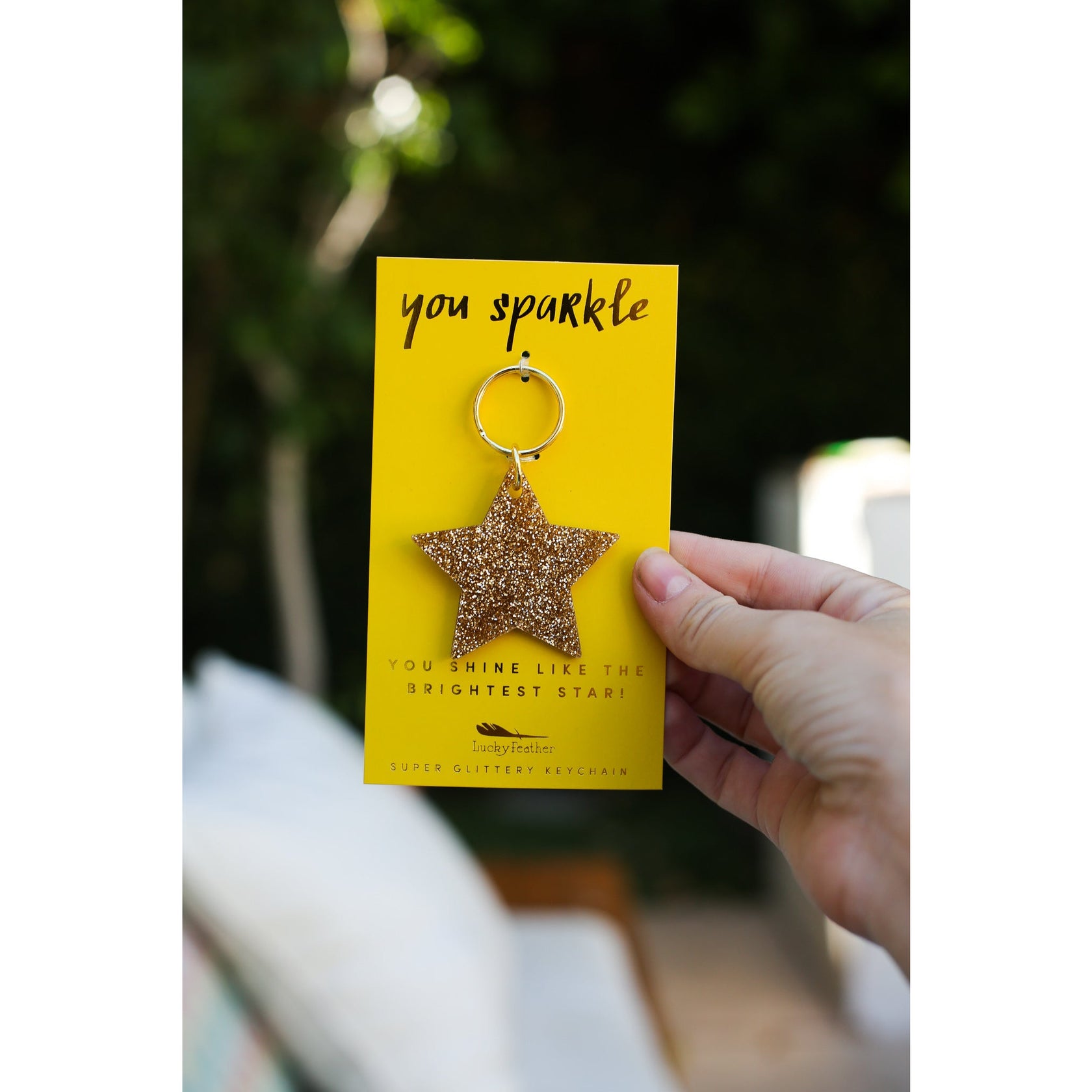 Glitter Keychain - Star – Lucky Feather