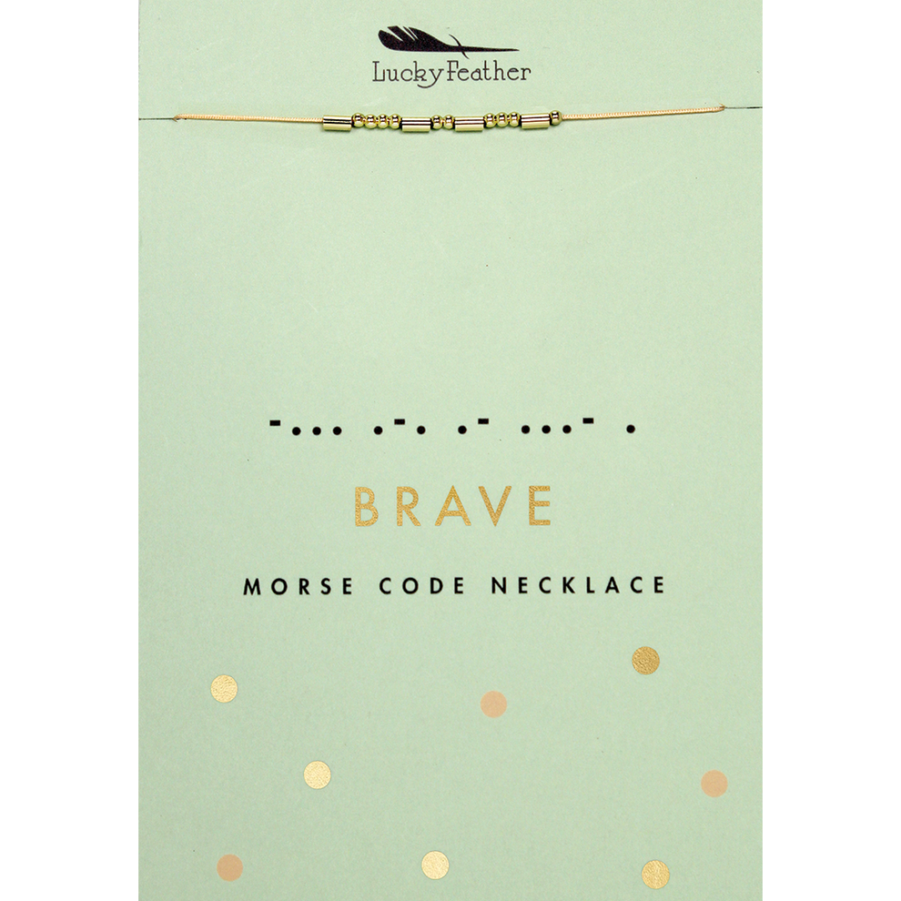 Morse Code Necklace - Brave – Lucky Feather